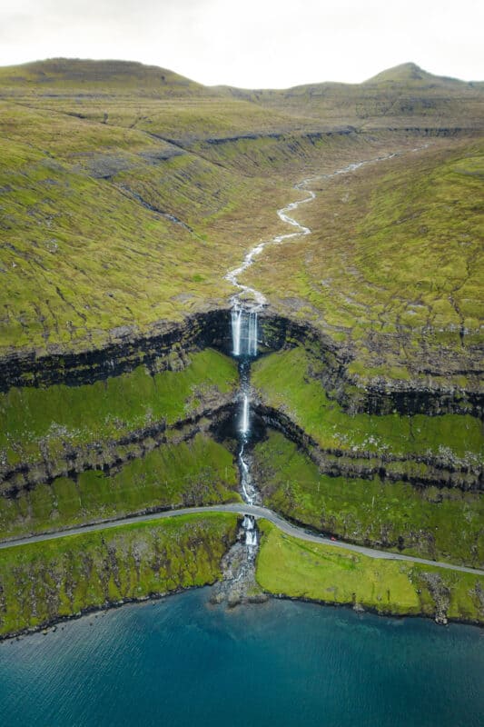 Fossá waterfall (Most Famous Faroe Islands Waterfall) - Avenly Lane Travel